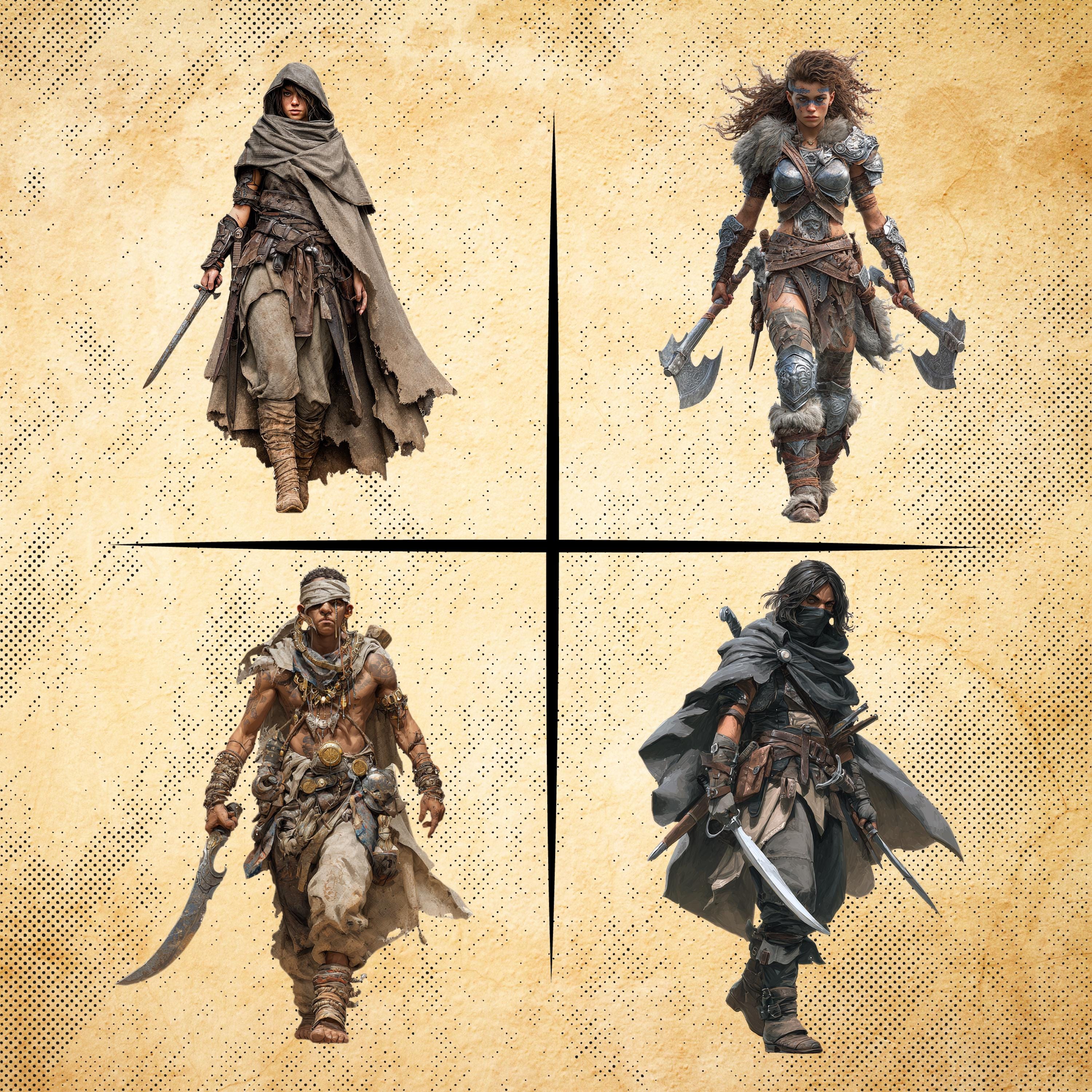 Medieval Bandits – 24 Outlaw Character Cliparts for Fantasy and RPG ...