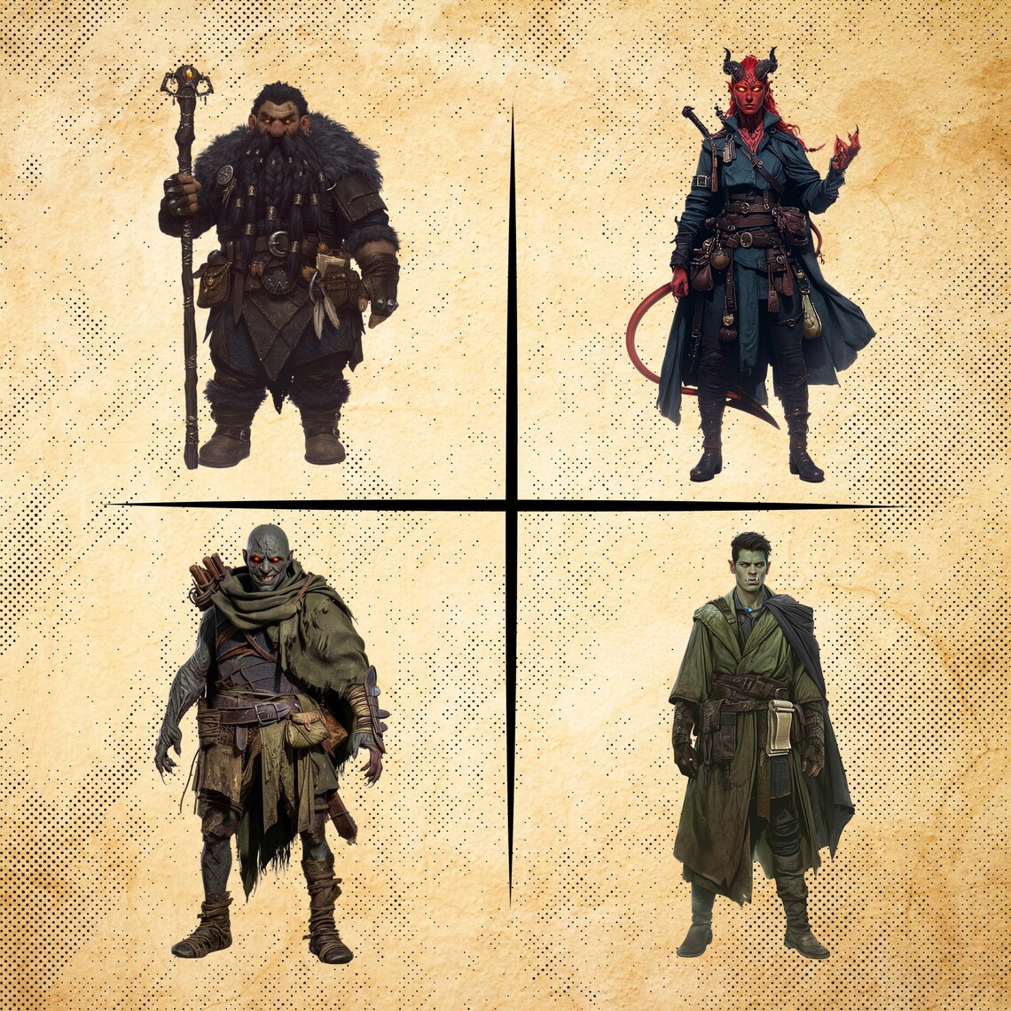 Dark Npcs – 24 Mysterious Fantasy Character Cliparts for RPG & TTRPG ...