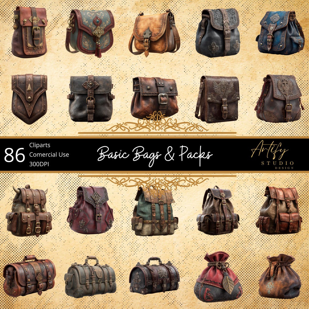 Fantasy Bag Cliparts – TTRPG, RPG Adventure Gear (digital Download ...