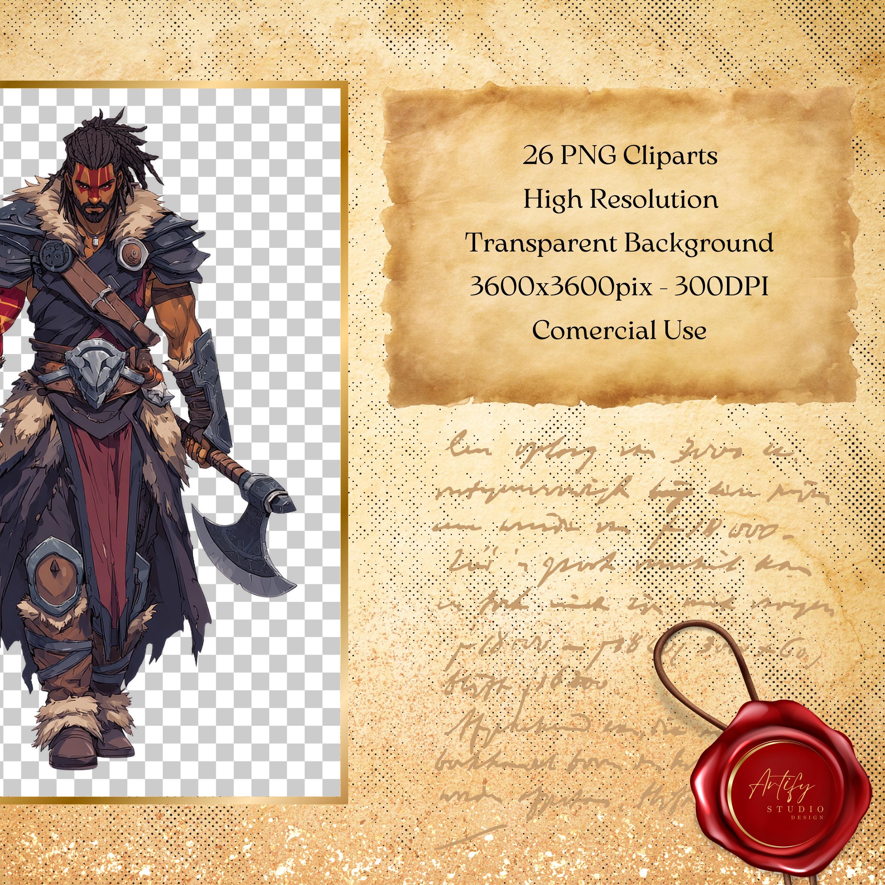 Human Class Bundle – 26 Cartoon-style Fantasy Character Cliparts (DND ...