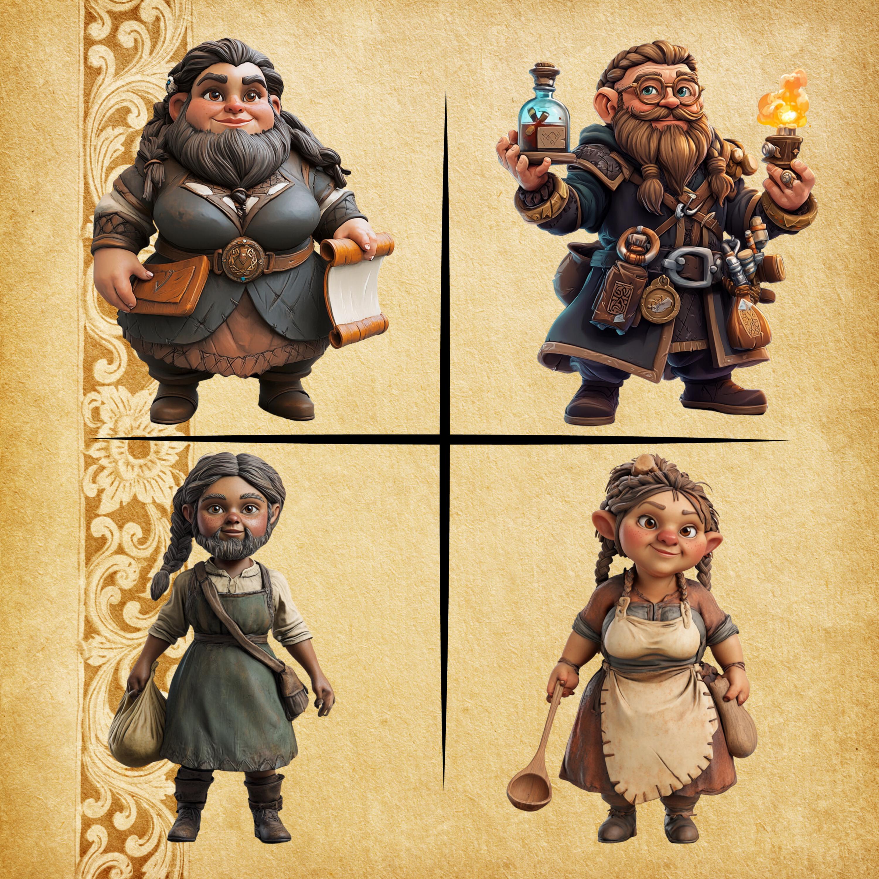 Fantasy RPG Dwarf Villagers Cliparts, Commercial Use, Dnd, RPG , PNG ...