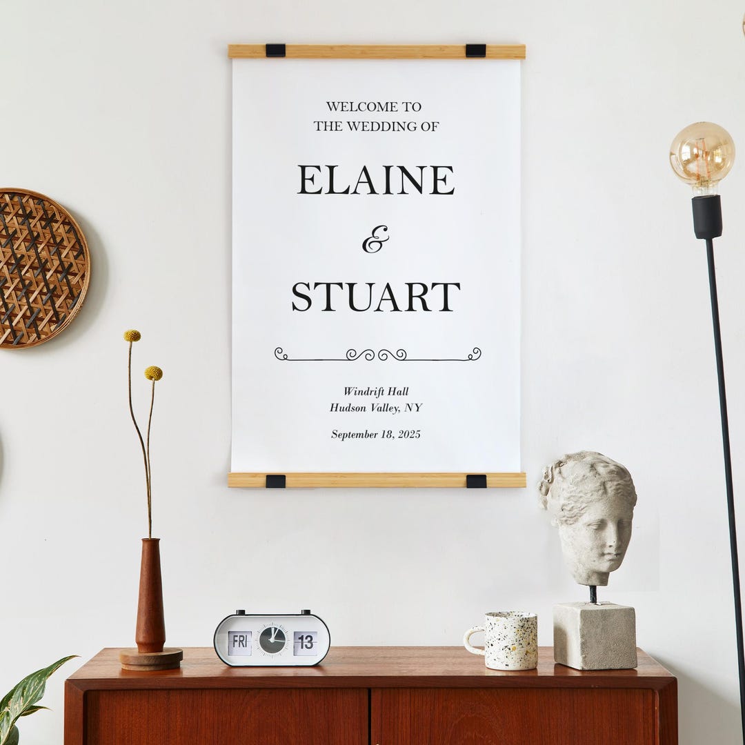 Personalized Wedding Welcome Sign Canvas, Elegant Hanging Canvas, Gift ...