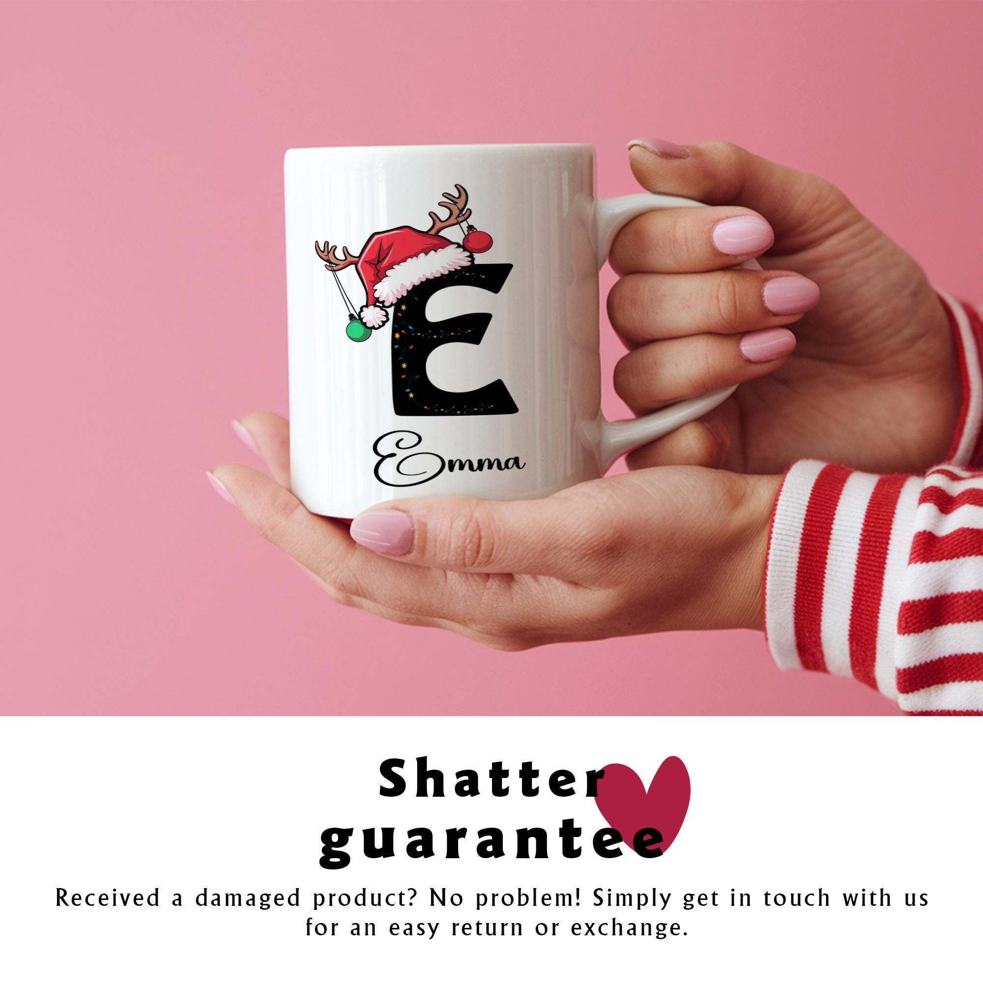 Personalized Letter Mug, Custom Initial Mug, Personalized Gift, White ...