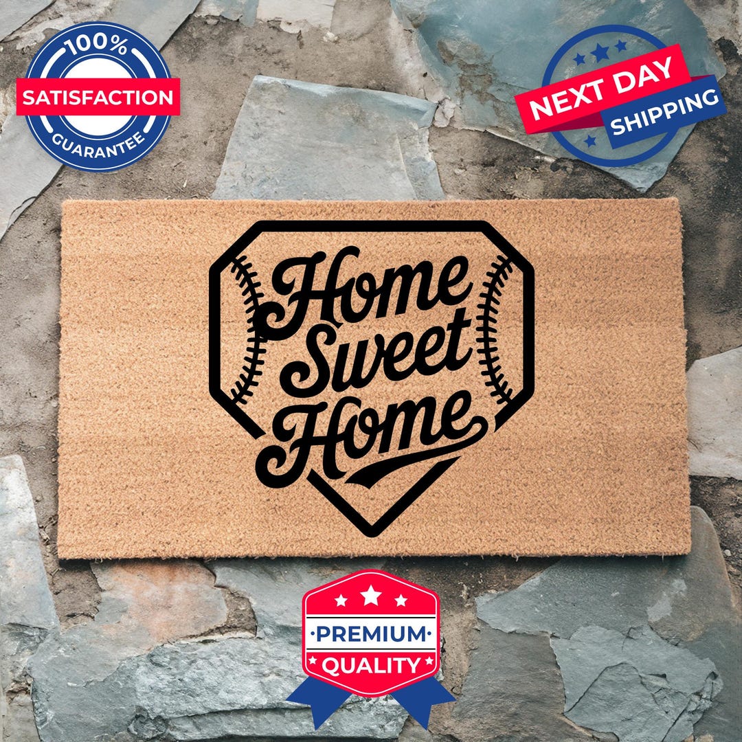Baseball Home Sweet Home Doormat, Baseball Lover Gift, Baseball Decor ...