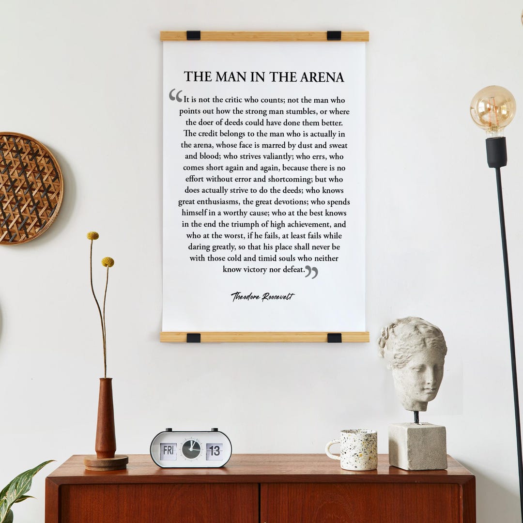 The Man in the Arena Hanging Canvas, Farm House Wall Decor ,hanging Art ...