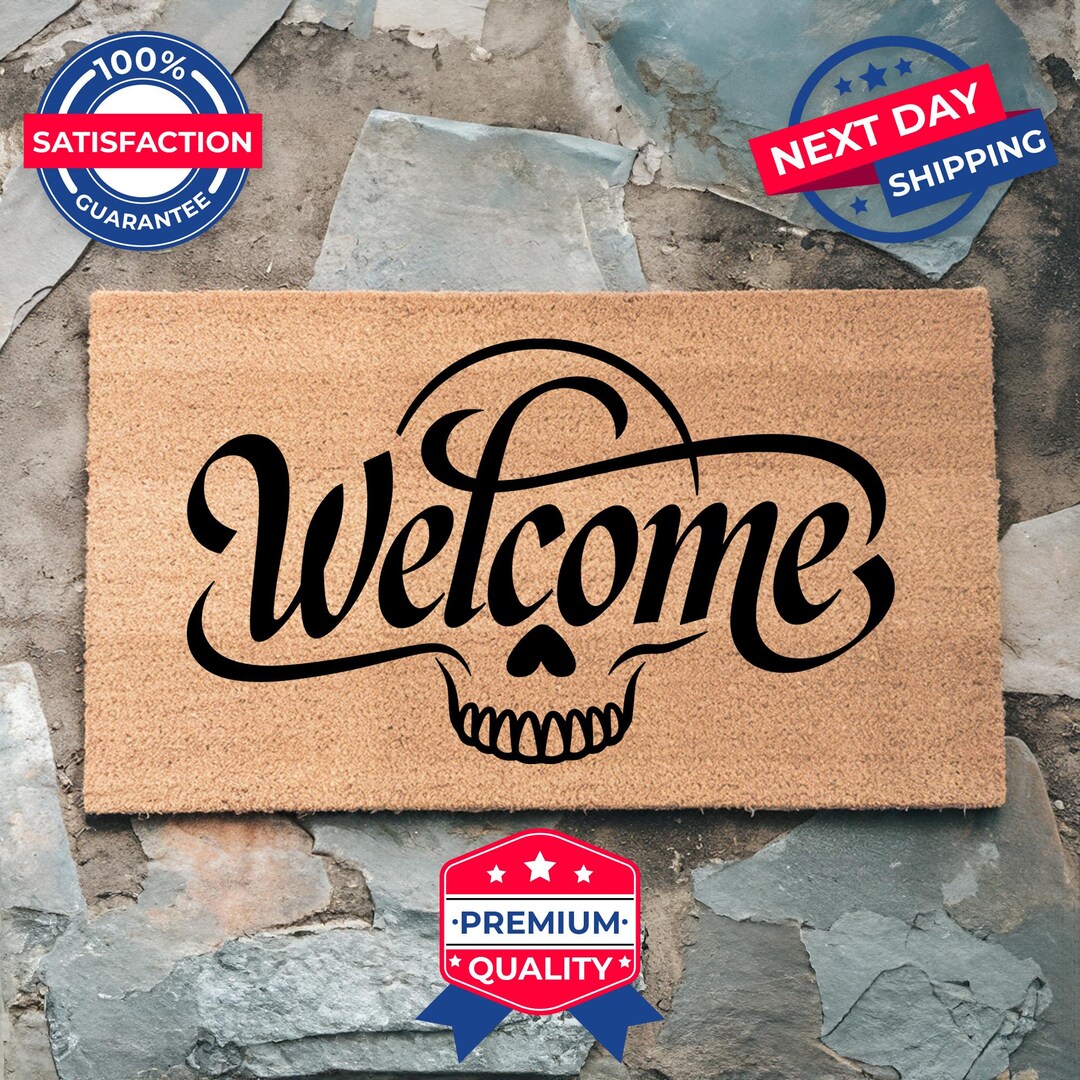 Welcome Skull Doormat, Coir Doormat, Housewarming Gift, Skeleton ...