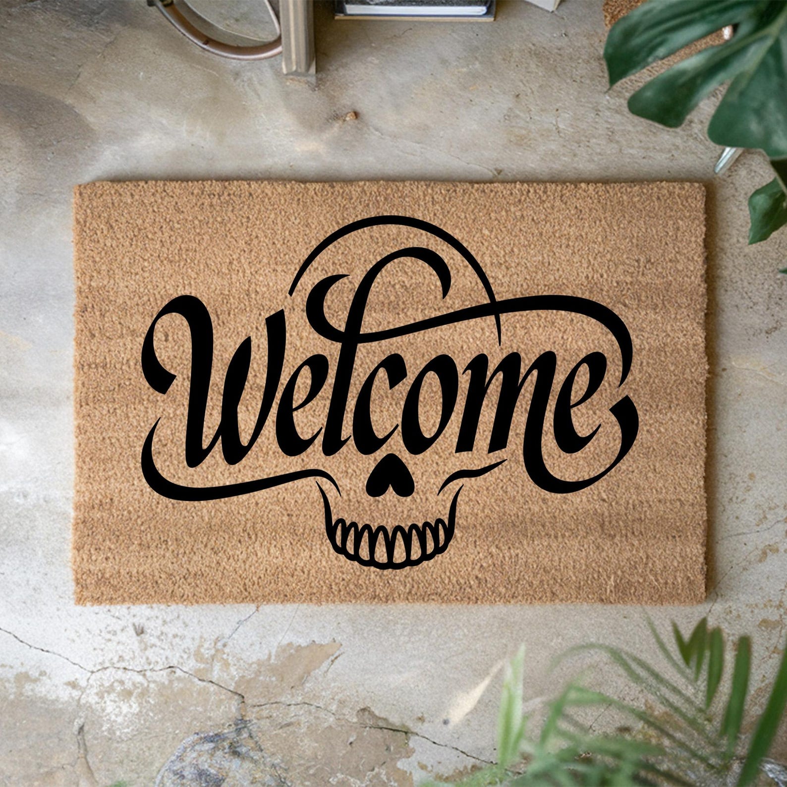Welcome Skull Doormat, Coir Doormat, Housewarming Gift, Skeleton ...