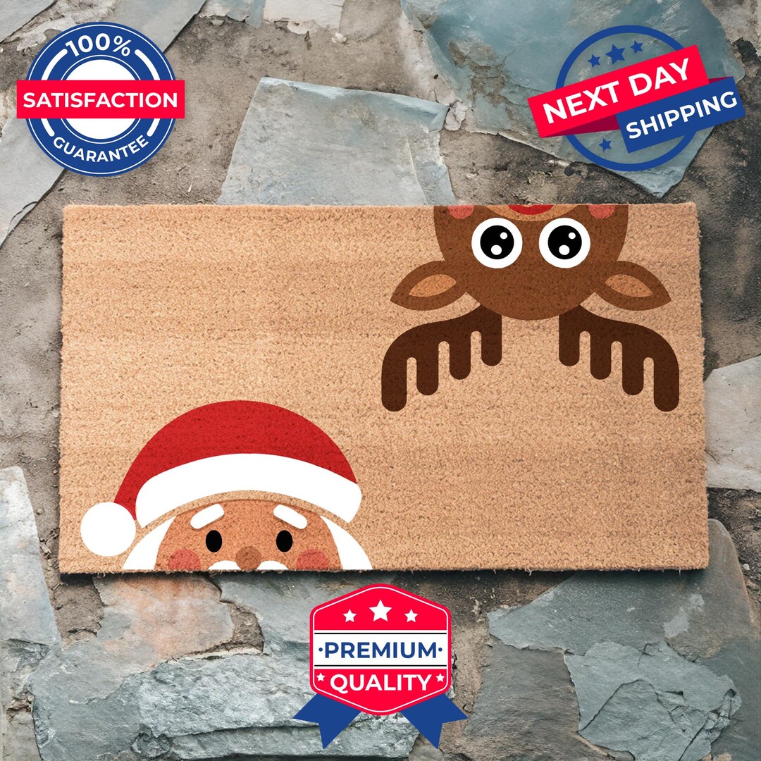 Santa Doormat, Christmas Doormat , Holiday Door Mat, Christmas ...