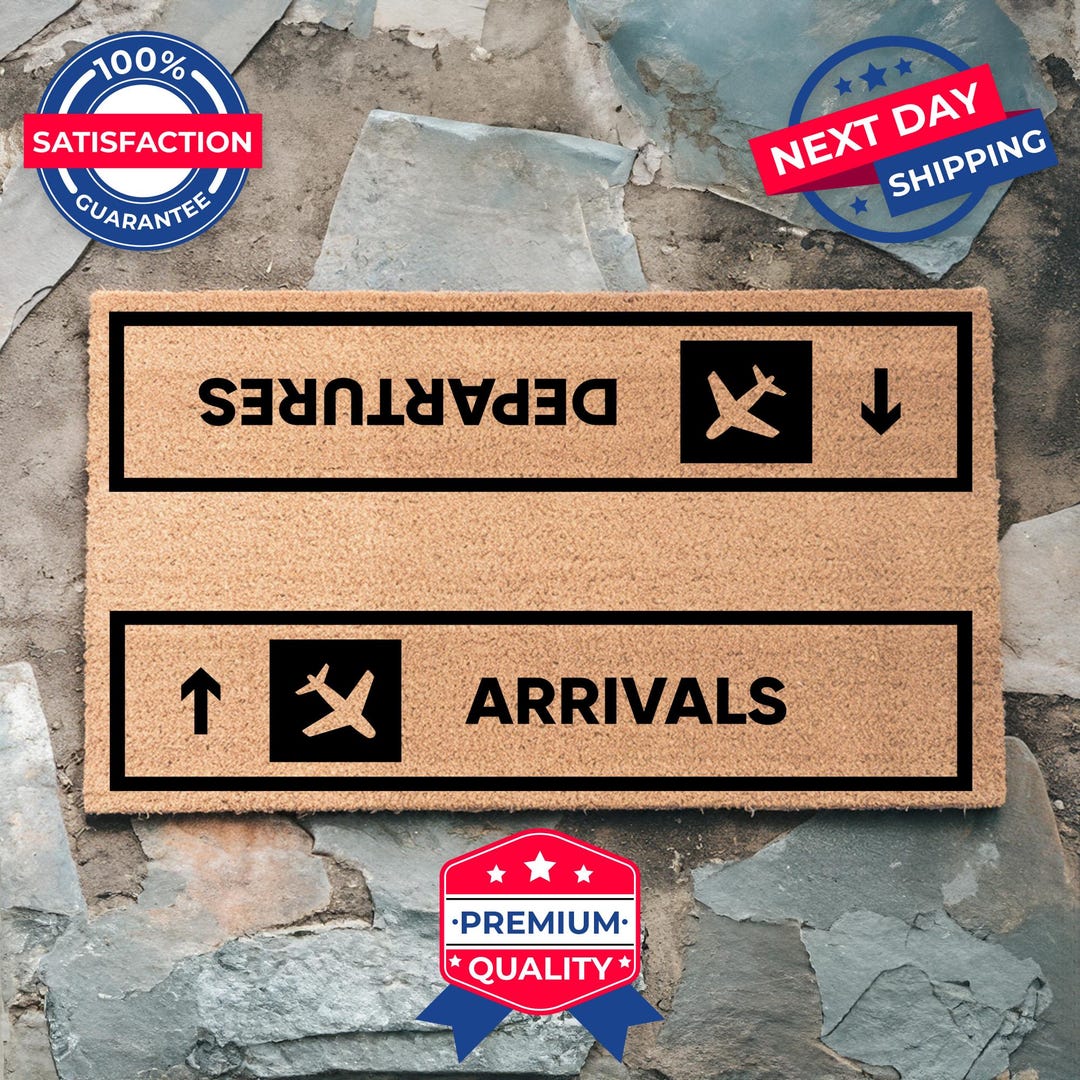Arrivals Departures Doormat, Funny Pilot Gift, Travel Porch Decor - Etsy