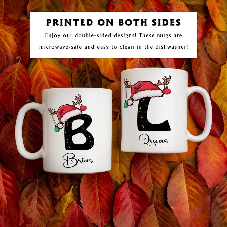 Personalized Letter Mug, Custom Initial Mug, Personalized Gift, White ...