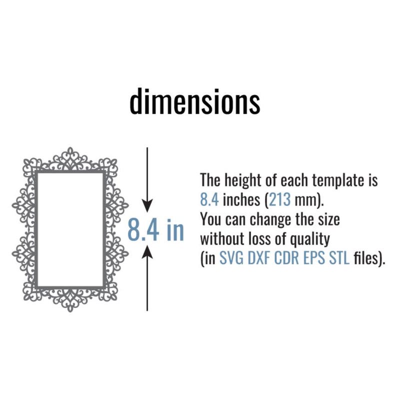 10 Vintage Laser Cut Frame Template SVG, Decorative Clipart Frame Set ...