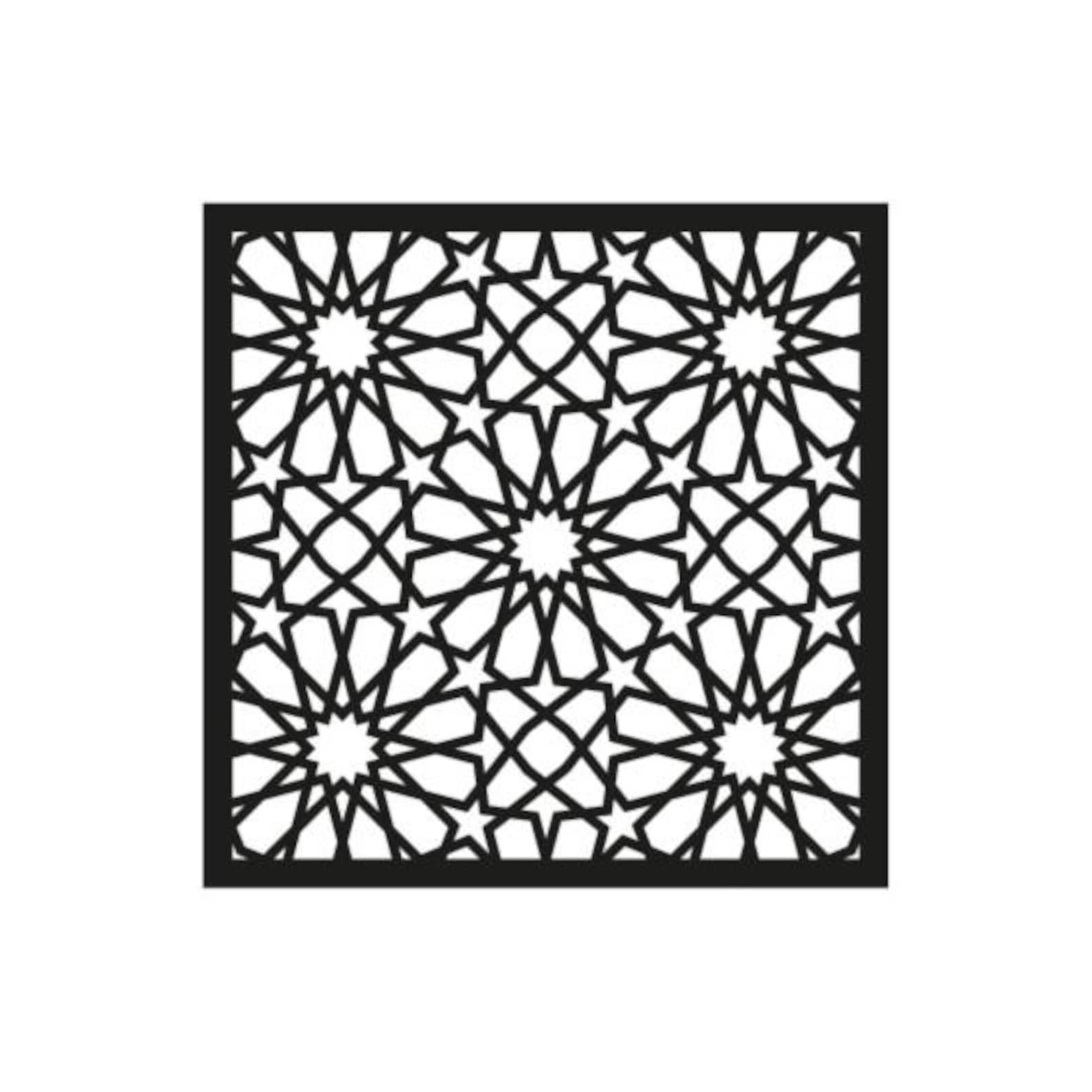 Arabic Panels Set, 30 Square Islamic Geometric Patterns, Arabic and ...