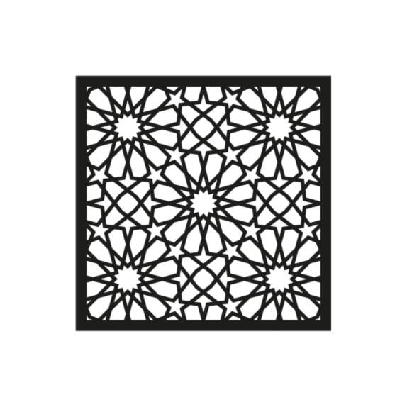 Arabic Panels Set, 30 Square Islamic Geometric Patterns, Arabic and ...