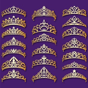 Princess Tiara SVG Bundle, 20 Crown Clipart Cut Files for Cricut ...