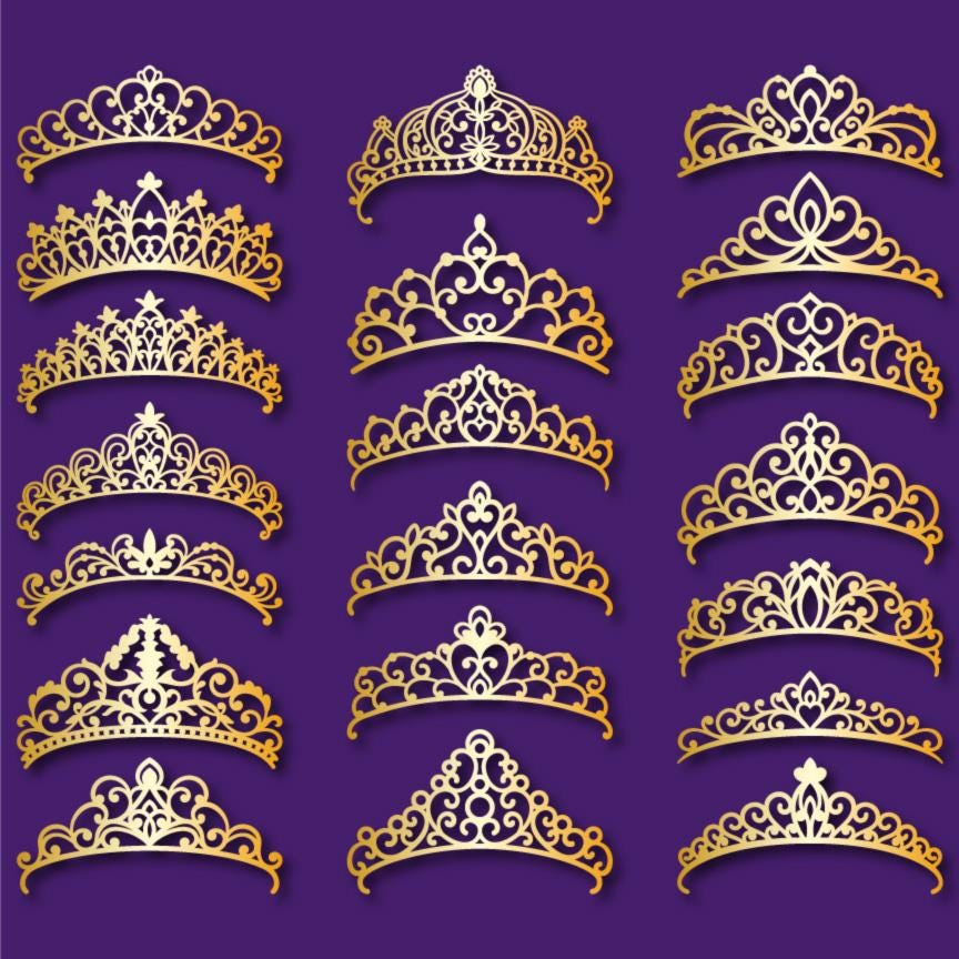 Princess Tiara SVG Bundle | 20 Crown Clipart Cut Files for Cricut ...