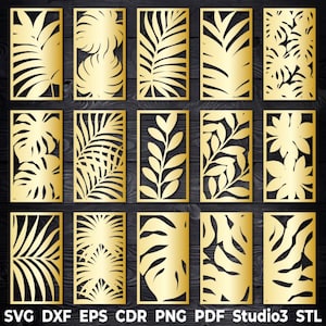 Tropical Leaves Panel SVG, Laser Cut File, Palm Leaf Pattern, Cricut ...