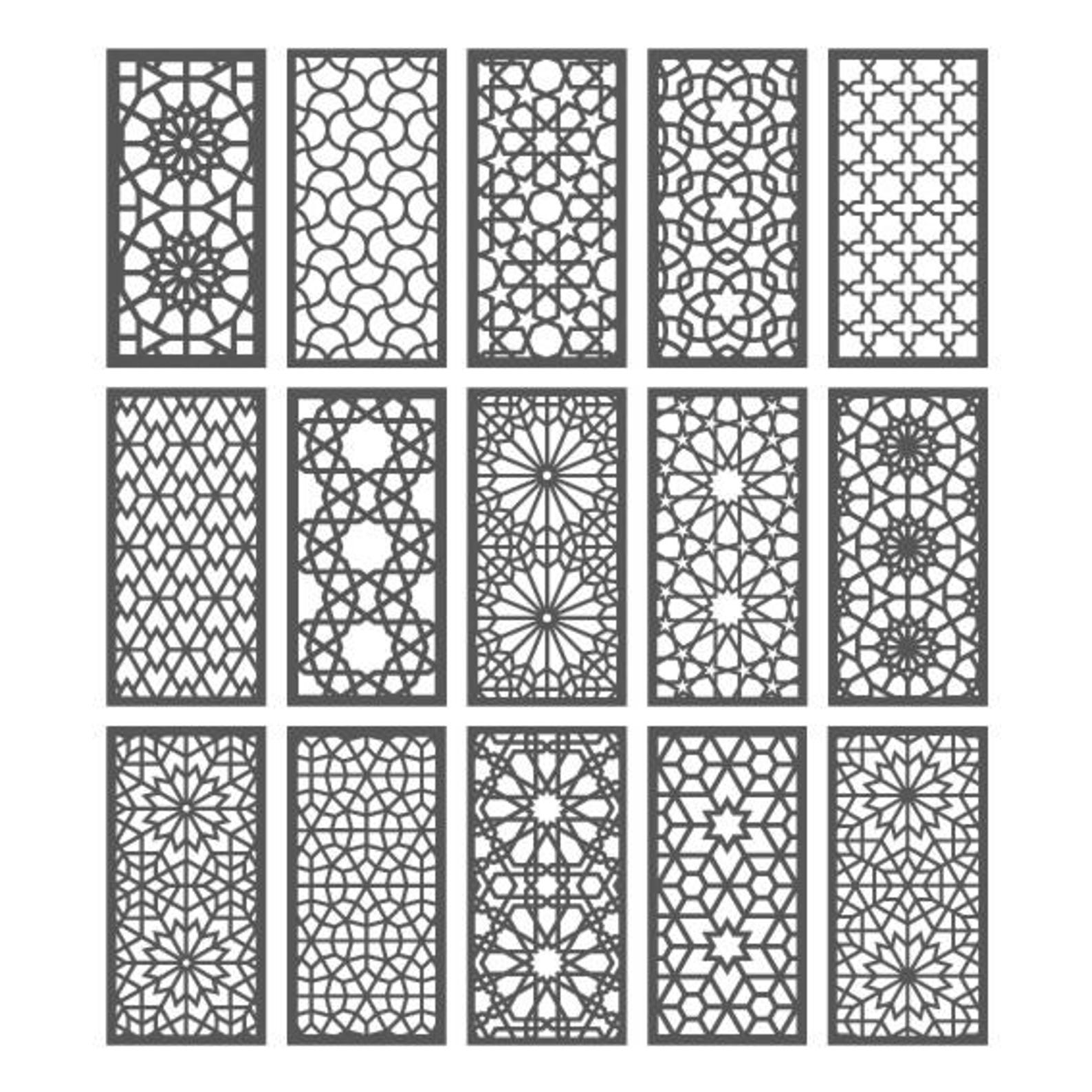 15 Arabic Laser Cut Panels SVG| Islamic Geometric Patterns for Wall ...