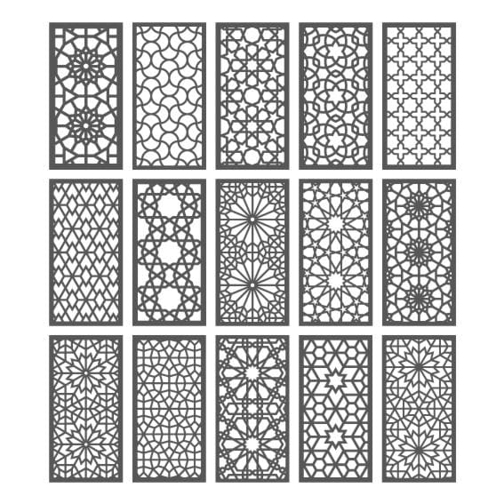 15 Arabic Laser Cut Panels SVG| Islamic Geometric Patterns for Wall ...
