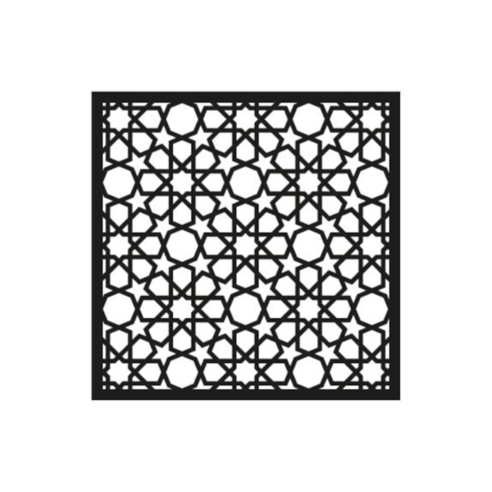 Arabic Panels Set, 30 Square Islamic Geometric Patterns, Arabic and ...