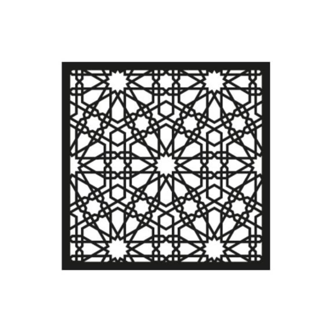 Arabic Panels Set, 30 Square Islamic Geometric Patterns, Arabic and ...