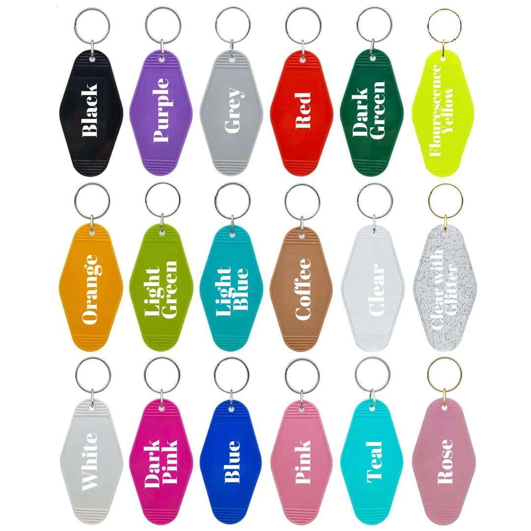Cute Motel Keychain Custom Design and Personalized Permanent Vinyl ...