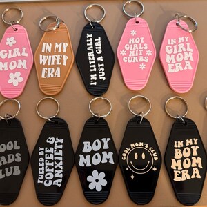 Cute Motel Keychain Custom Design and Personalized Permanent Vinyl ...