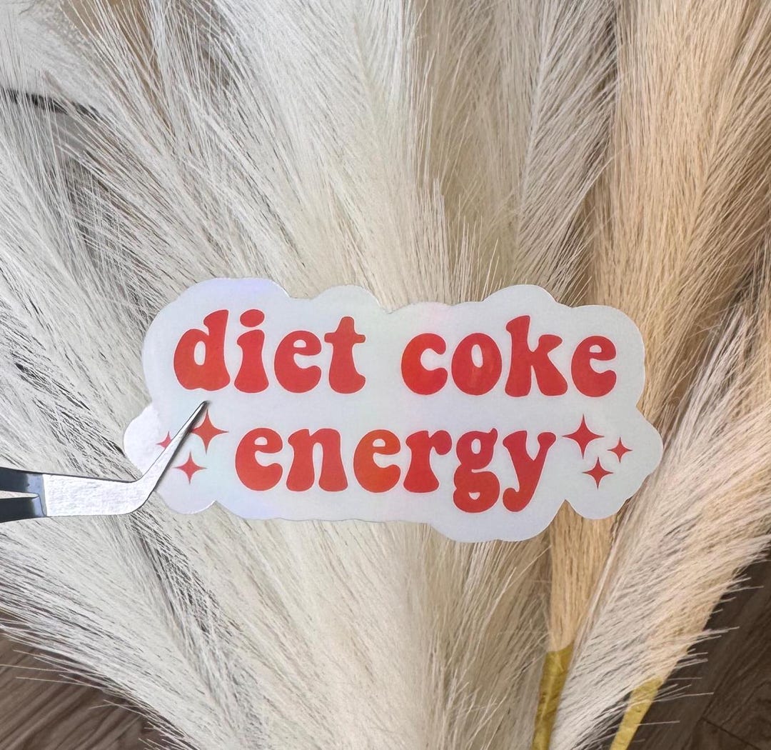 Diet Coke Energy - Vinyl Sticker, Cute Coffee Stickers | Girly Sticker ...