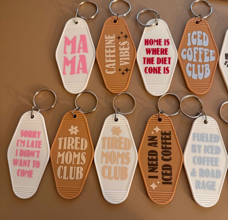 Cute Motel Keychain Custom Design and Personalized Permanent Vinyl ...