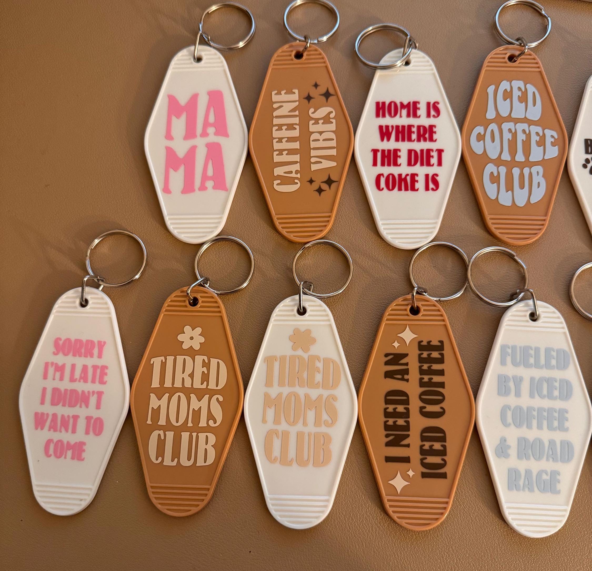 Cute Motel Keychain Custom Design and Personalized Permanent Vinyl ...