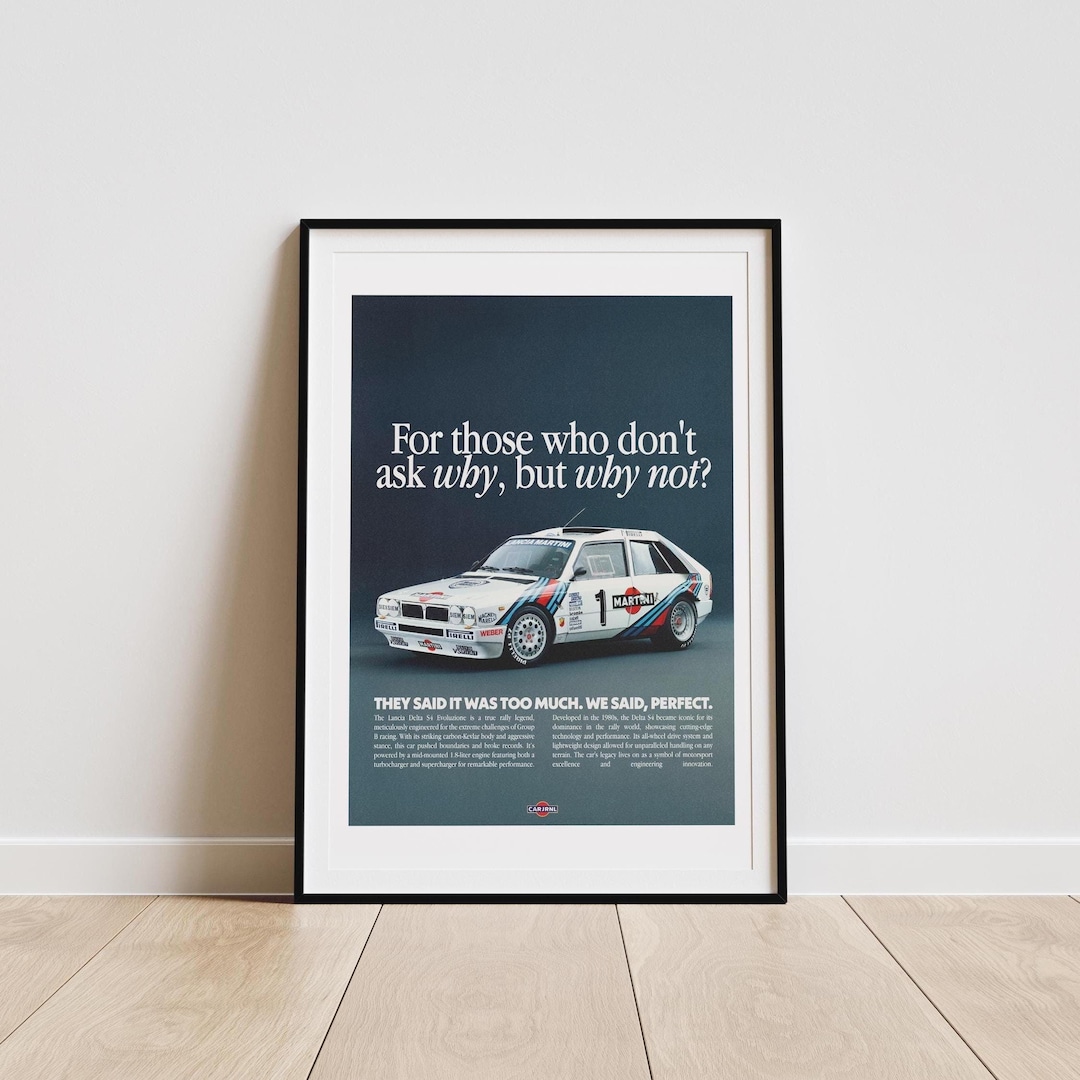 Lancia Delta S4 Poster | Iconic Rally Car Wall Art | Classic ...