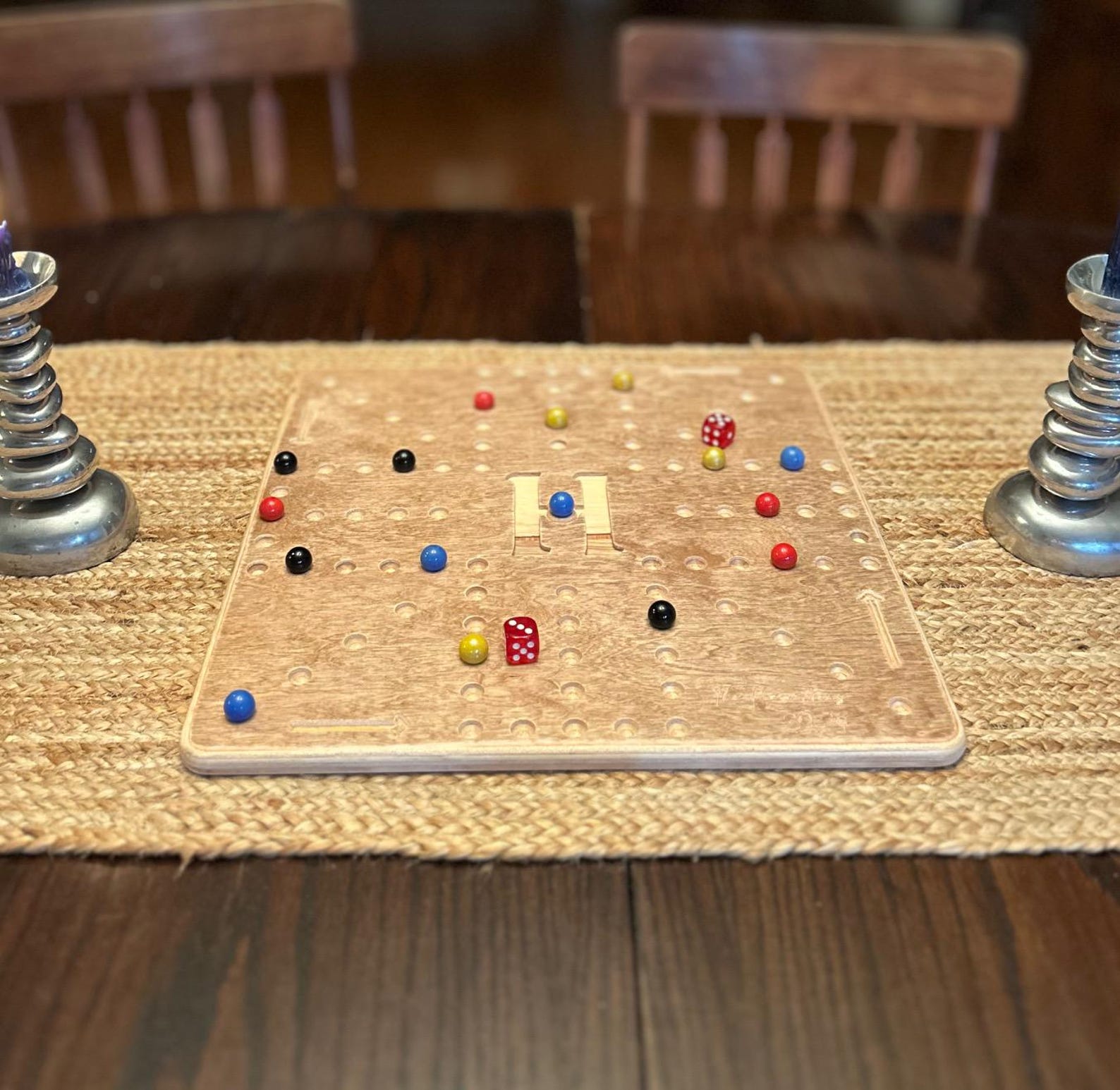 Real Wood WAHOO BOARD / Marble Game Board / Rustic Board Game / Family ...