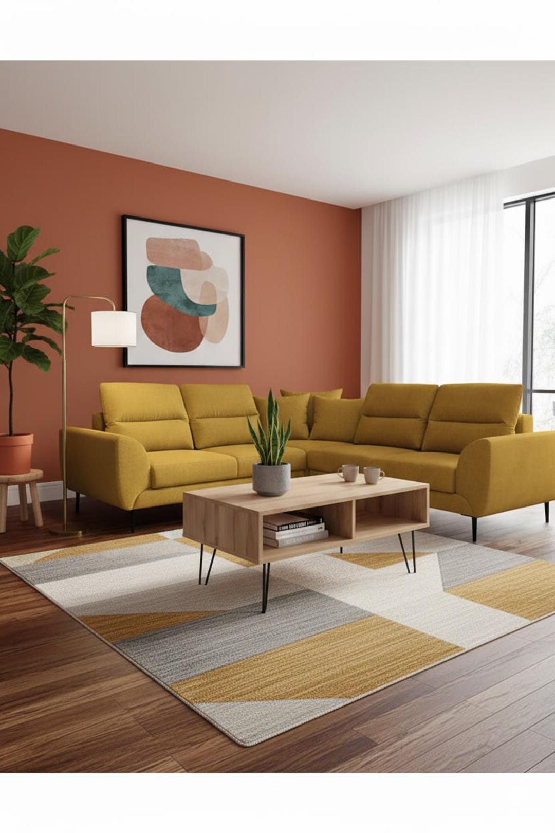 Lemon Yellow Corner Sofa Bed With Storage & Right Chaise | Modern ...