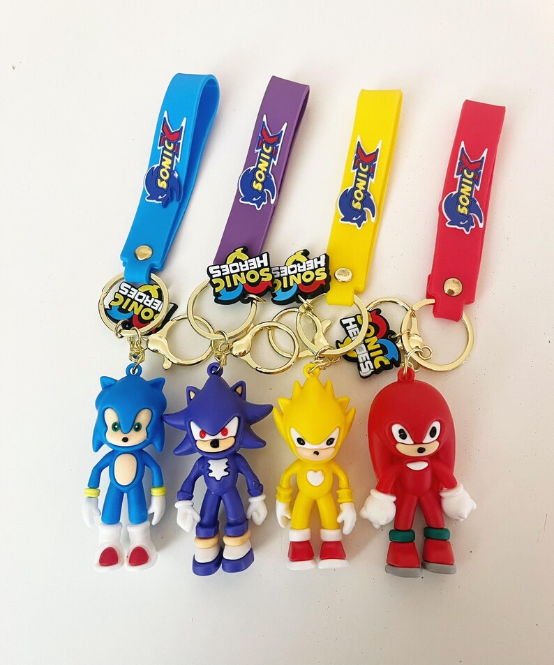 Sonic Character Keychains: Party Favor Key Rings - Etsy