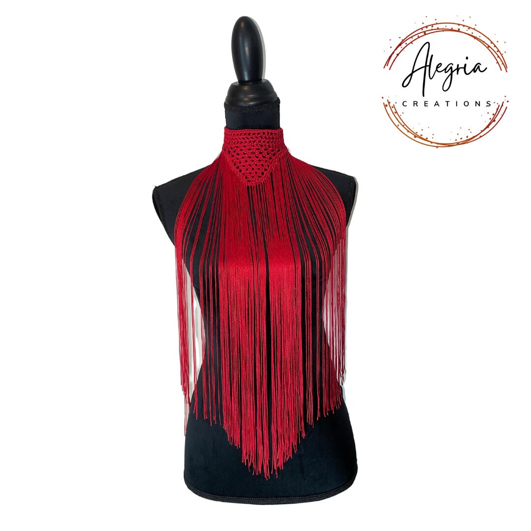 Red Flamenco Fringe Collar - Etsy