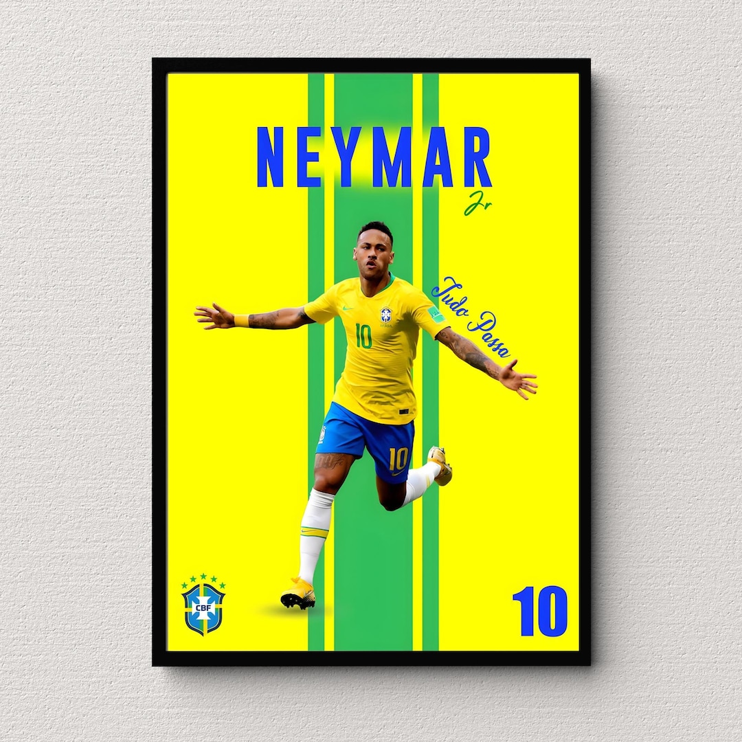 Neymar Jr Poster Neymar Jr Wall Art Neymar Soccer Print Neymar Jr ...