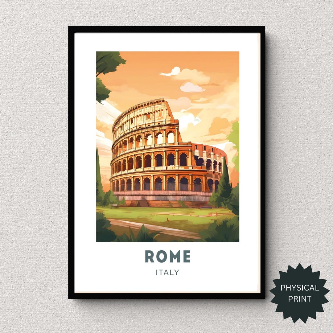 Rome Travel Wall Art Colosseum Wall Art Print Rome Travel Poster Rome ...