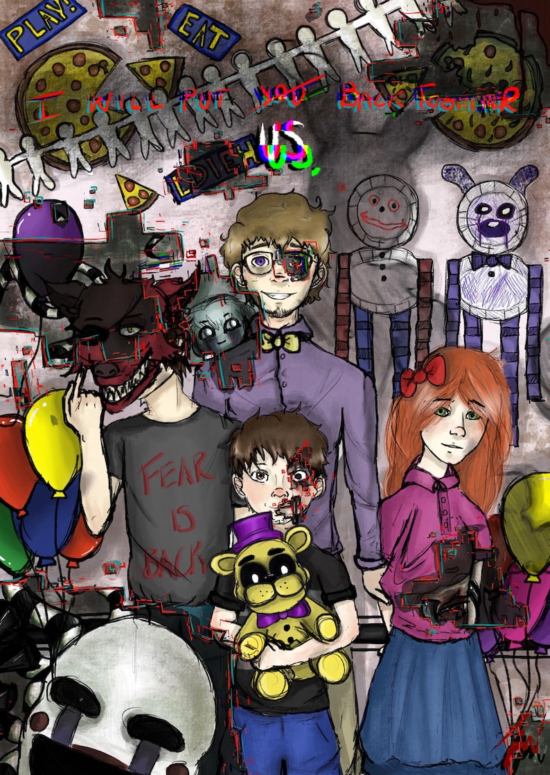 Afton Family Portrait Fnaf/five Nights at Freddy’s Art Print - Etsy