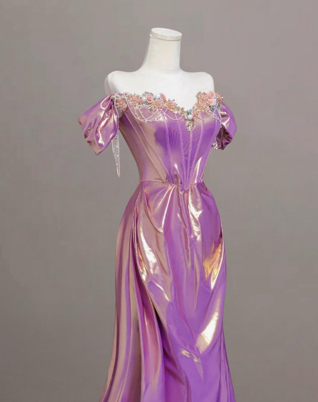 Purple Prom Dress, off Shoulder Party Dress, Mermaid Homecoming Dress ...