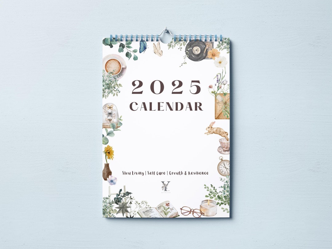 2025 Aesthetic Monthly Calendar, Self-love & Slow Living Desk Calendar ...