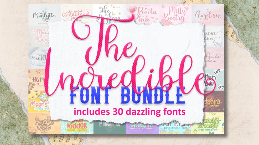 The Incredible Font Bundle, Display Font, Cricut Font, Vintage Font ...