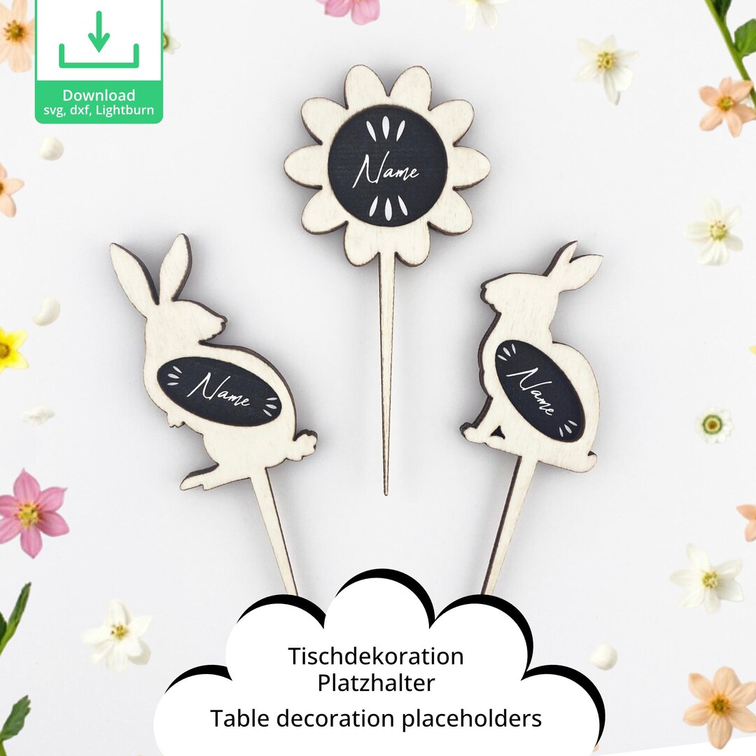 Svg Easter Laser Cut File Download Home Decor Table Decoration | Easter ...