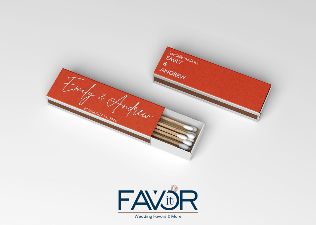 Custom Matchbox Gifts – Personalized Wedding Matches – Colored ...