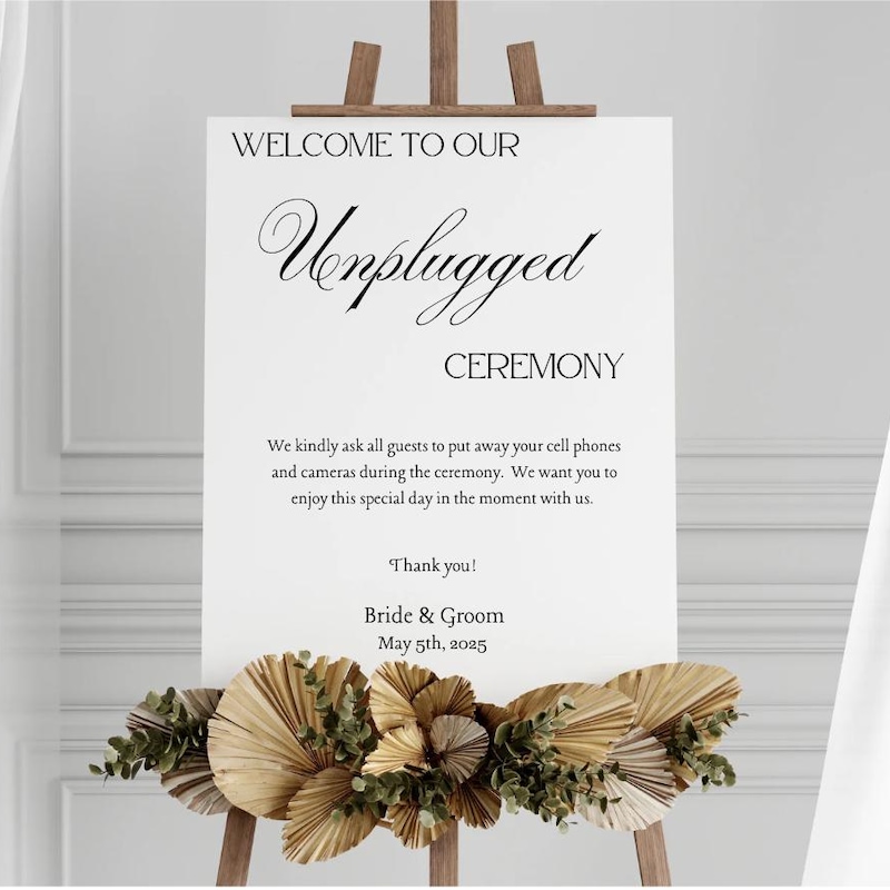 Unplugged Ceremony Sign - Etsy