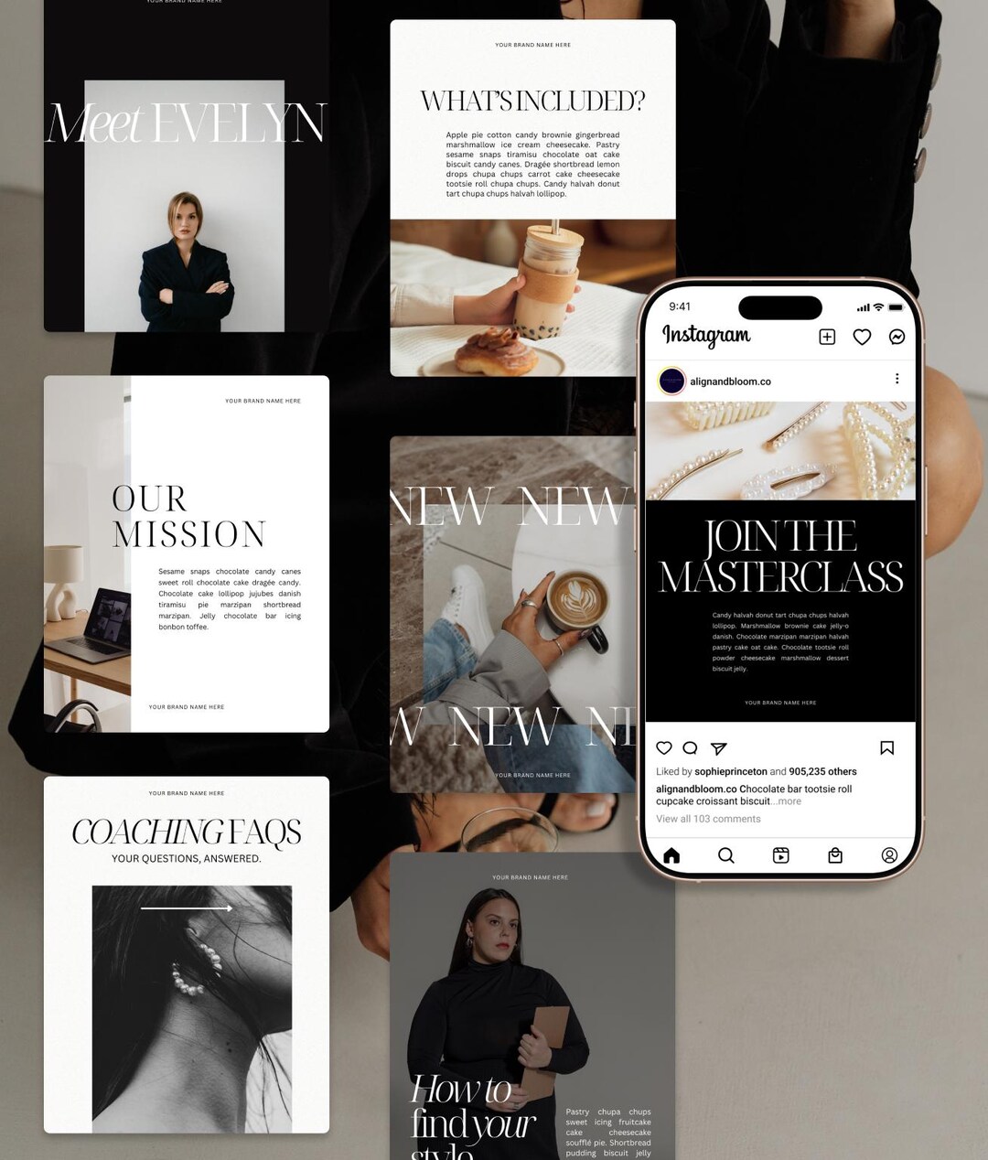 Professional, Luxury and Editorial Canva Instagram Template Bundle ...