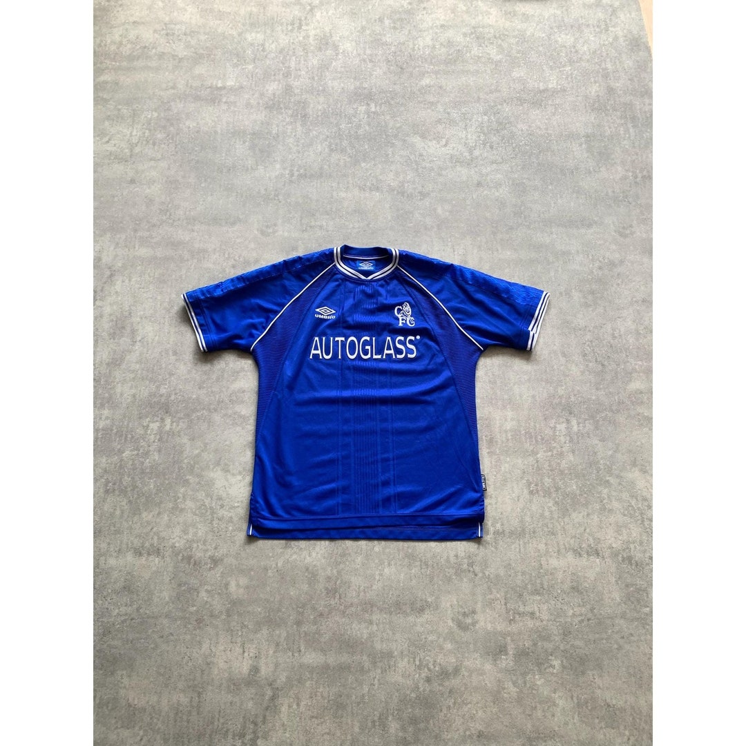 Umbro Autoglass CFC Chelsea Football Soccer Short Sleeve Blue Jersey T ...
