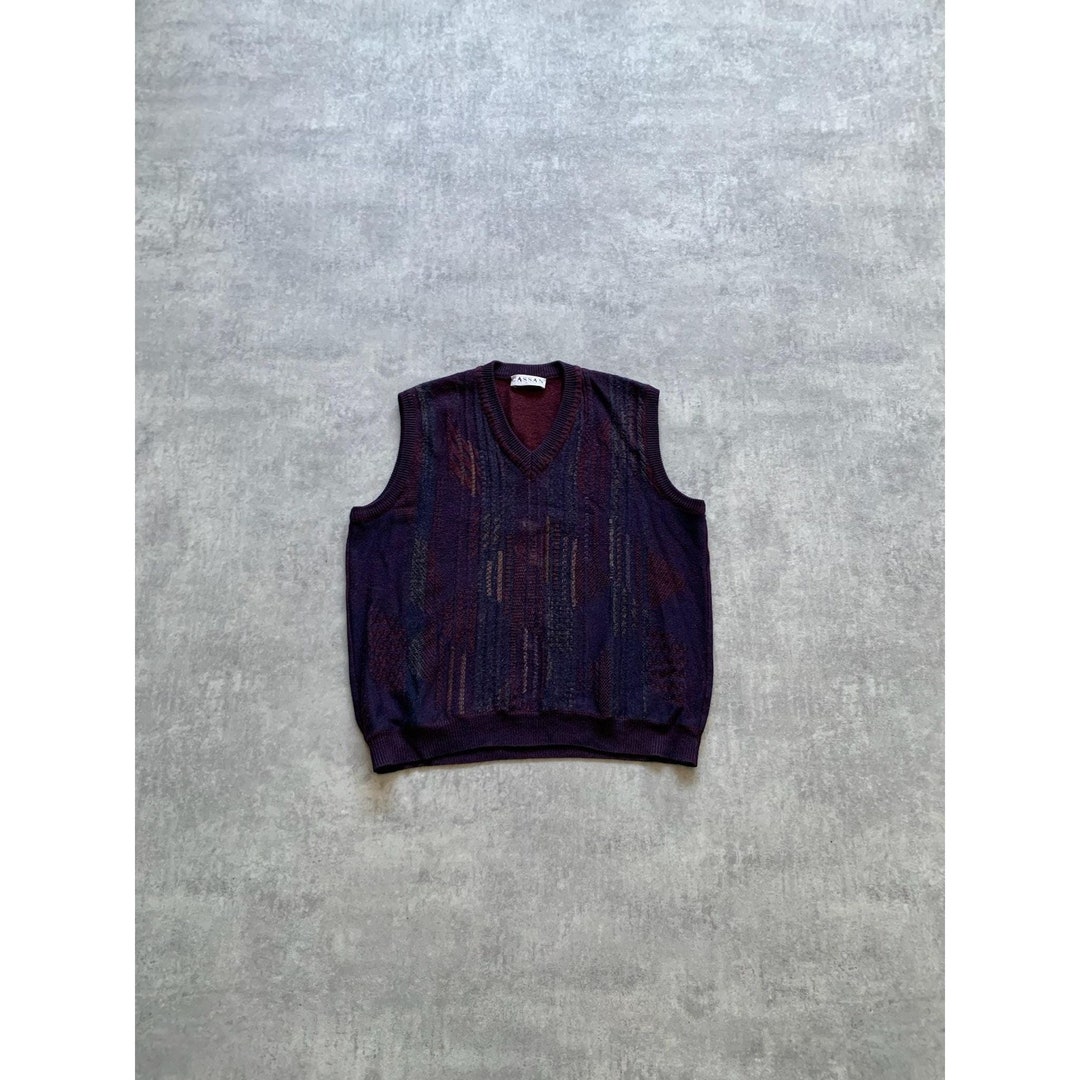 Cassan Styled by Bueckie V-type V-neck Mens Burgundy Cotton Polyacryl ...