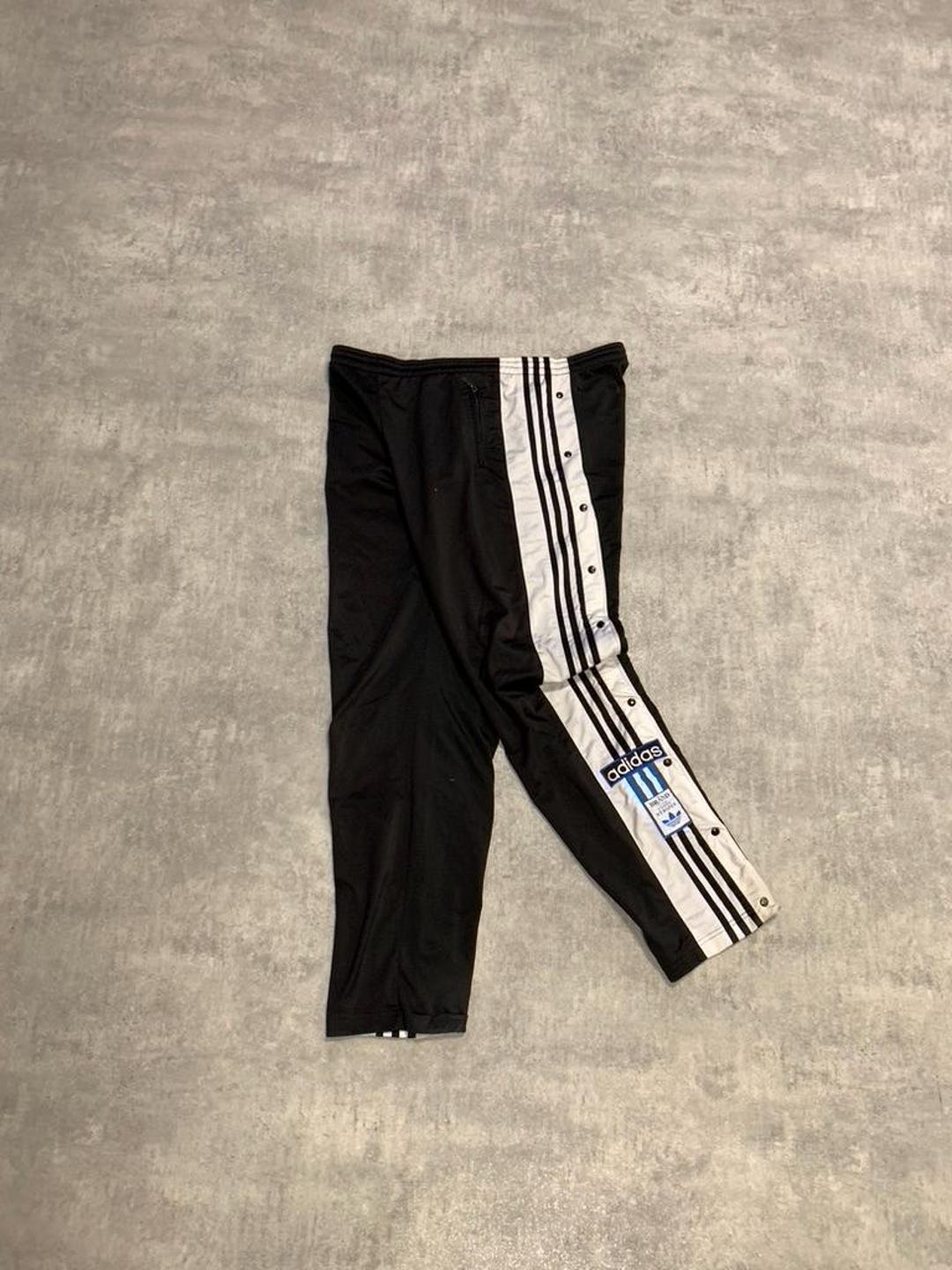 Adidas Mens Three Stripes Size L Buttons up Black White - Etsy