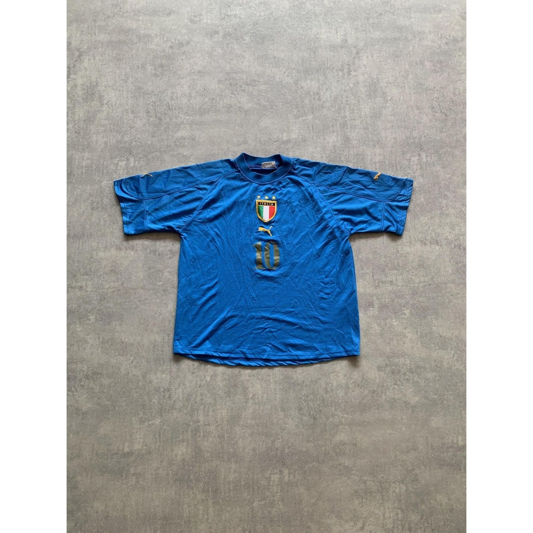 Puma Italia Totti 10 Football Soccer Jersey T-shirt Mens Size XL Blue ...