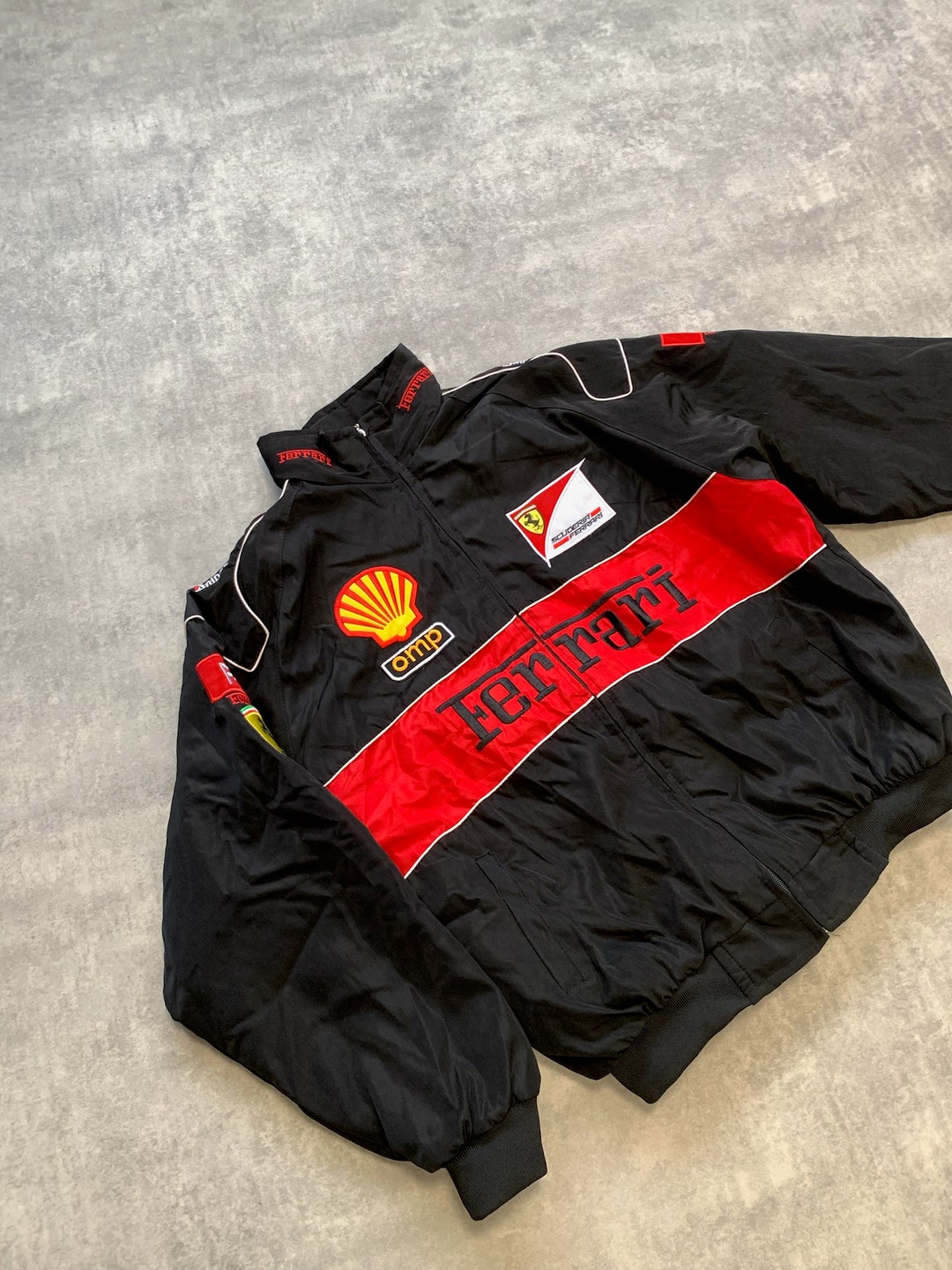 Scuderia Ferrari OMP Formula One F1 Racing Bomber Jacket Mens Size XL ...
