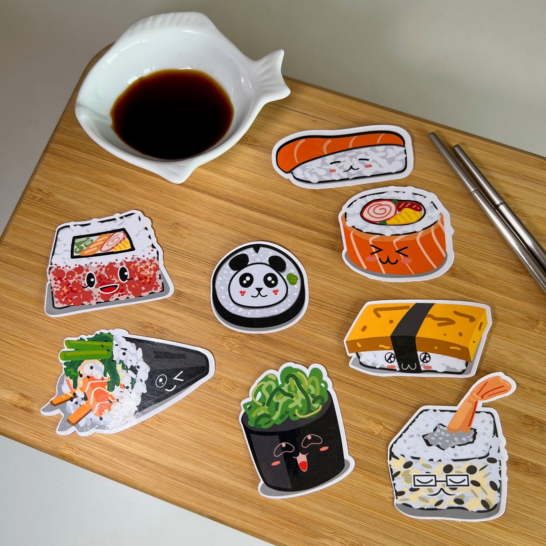 Sushi PNG, Stickers, Stickers of a Variety of Kawaii Sushi, Fun and ...